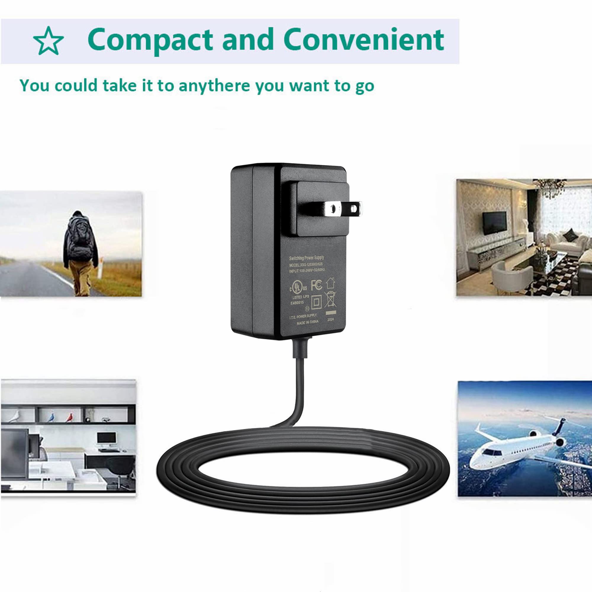 J-ZMQER AC DC Adapter Compatible with Axess TV1701-22 TV170122 22 Widescreen LED Full HD TV Digital