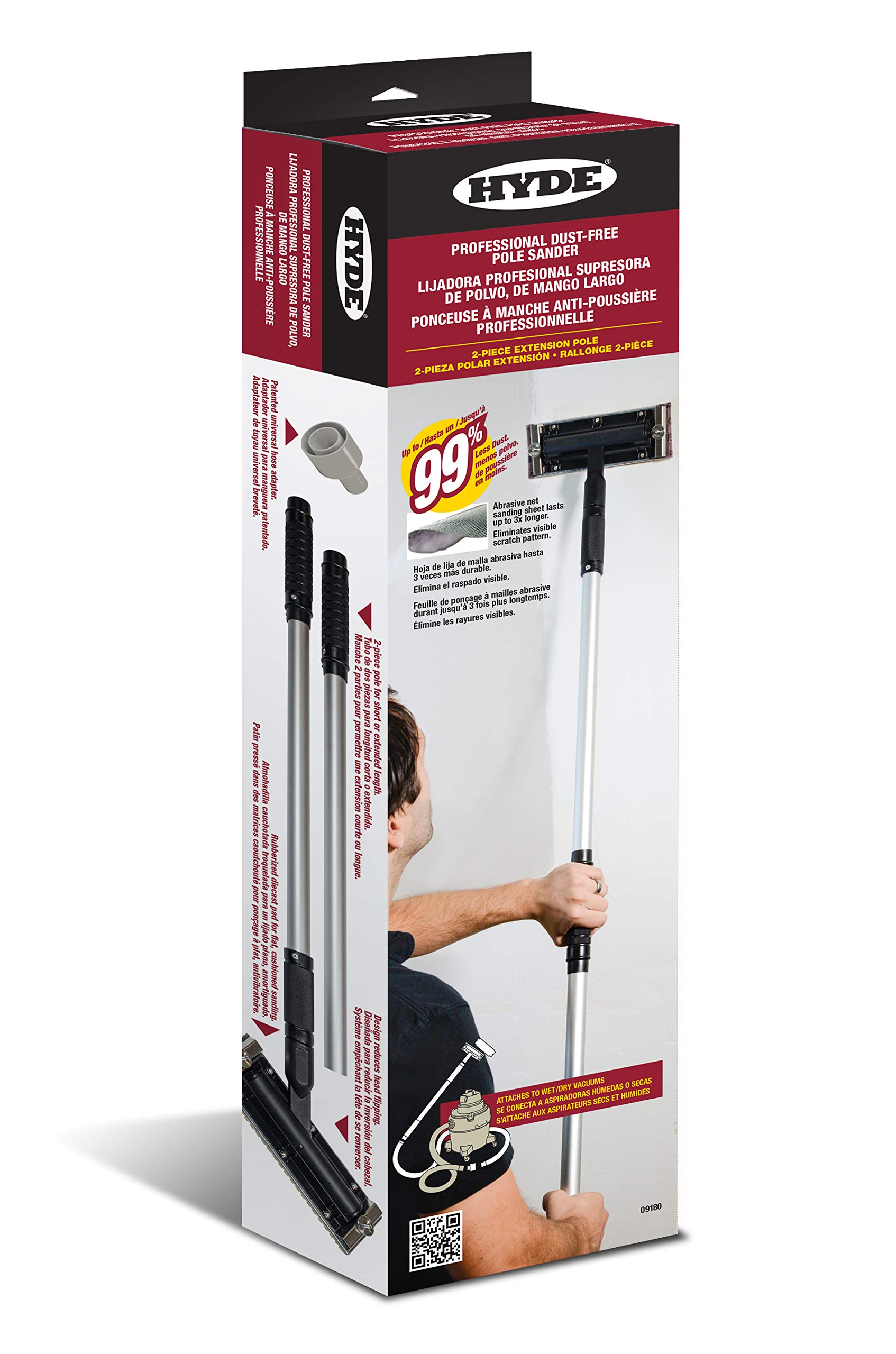 HYDE 09180 Dust-Free Vacuum Sander and 3M 99436 Drywall Sanding Screens Pro-Pak