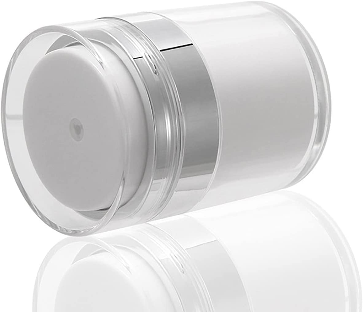KOSIMI 2PCS Airless Pump Jar, Airless Pump Bottles, Moisturizer Container Used for Lotions, Creams, And Makeup, Travel Containers Push Down Pump Dispenser (1oz / 30ml)