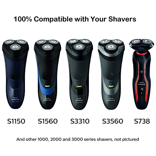 SH30 Replacement Heads for Philips Norelco Series 3000, 2000, 1000 Shavers and S738 Click and Style, ComfortCut Shaving Heads 6 Pack