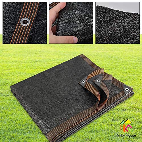 Shade Cloth Sunblock Mesh 6.5FTX6.5FT with 16 Aluminum Grommets Easier to Hang, UV Resistant Shade Sun Black Net Cloth for Greenhouse Flowers Plants Patio Lawn Mesh