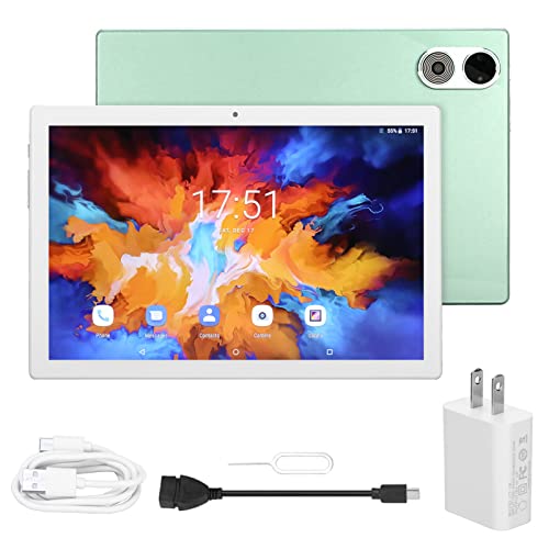 lonuo HD 10.1 Inch Tablet, 4G LTE Phone Tablet 2.4G 5G WiFi Type C Charging HiFi Speakers for Home for Learning (Green)