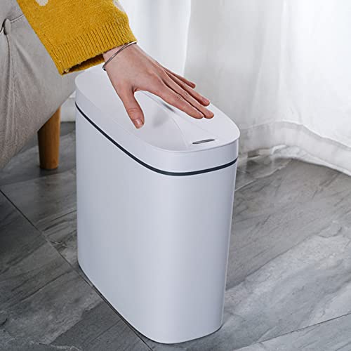Kitchen Trash Can with Lid - Automatic Dustbin 2 Modes Touch Free Narrow Design Bag Pumping Odor Isolation Thickening Intelligent Waste Bin for Office - Green