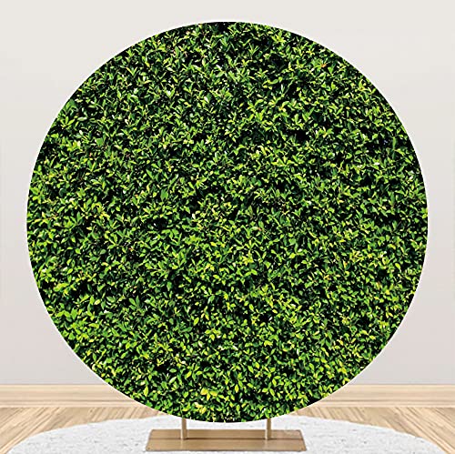 Leowefowa Greenery Green Leaves Round Backdrop Cover 7.2ft Grass Backdrop Wall Spring Nature Outdoorsy Backdrop Circle Backdrop Stand Cover Ivy Backdrop Birthday Baby Shower Wedding Bridal Party Decor