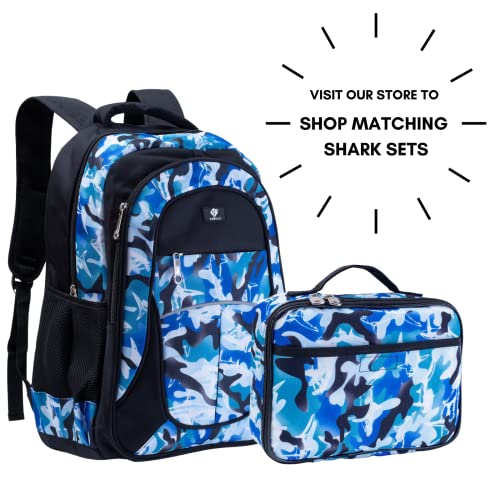 Shark Backpack for Boys, Girls, Kids by Fenrici, 18" Durable Book Bags for Kindergarten, Elementary, Middle School Students, Laptop Compartment, Shark, Extra Large