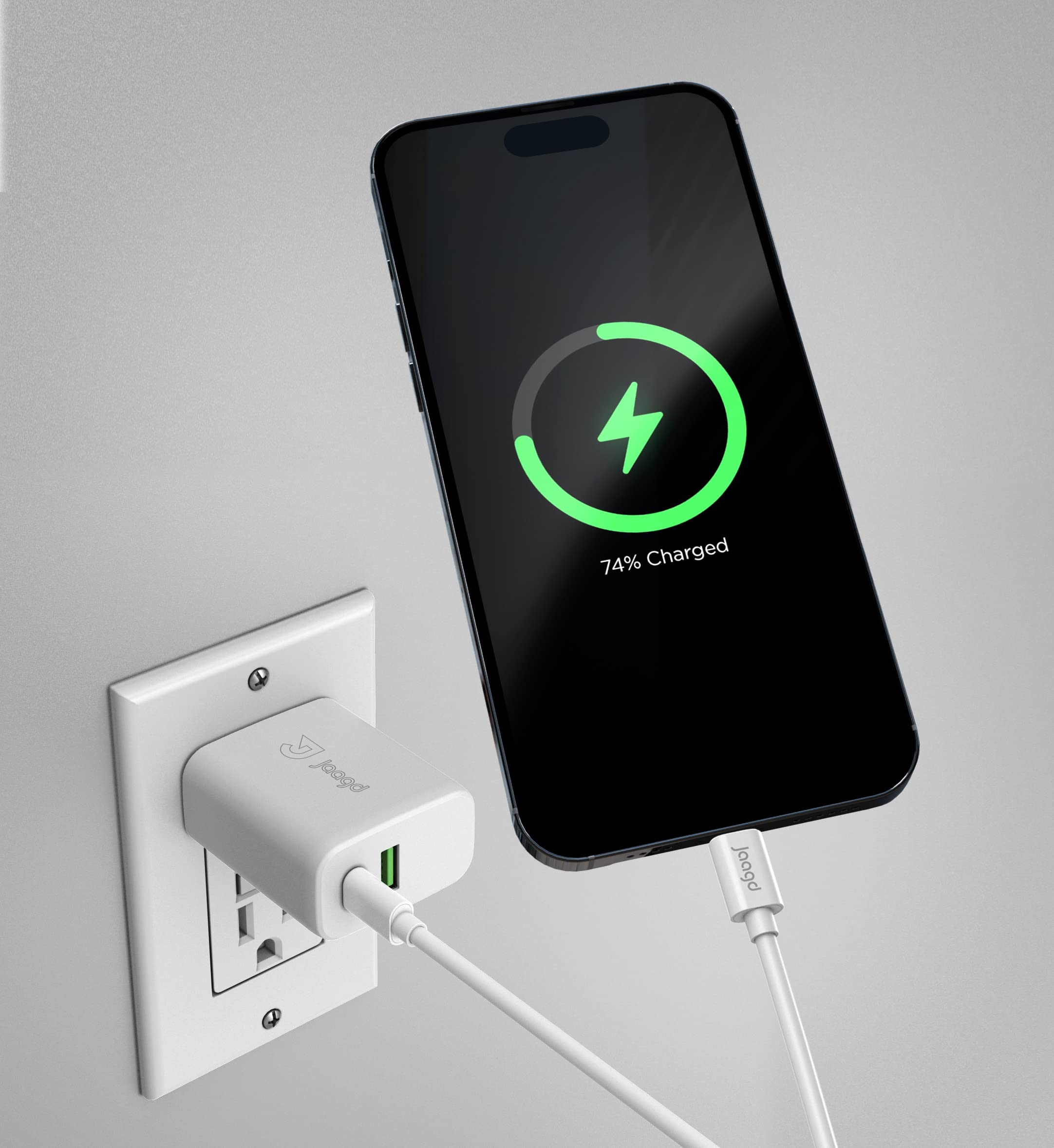 Jaagd 20W Charger for iPhone and iPad, USB C and USB Dual Wall Charger Set with Type-C Lightning Cable Compatible with iPhone 14/13/13 Pro/13 Pro max/iPhone 12/12 Pro max/X and More