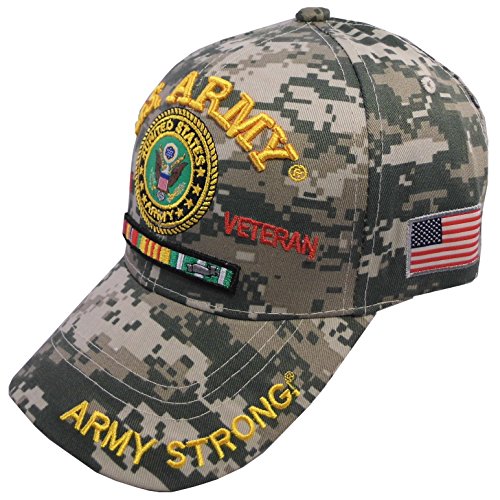 US Army Vietnam Veteran US Flag Bill Official Licensed Military Baseball Cap (One Size Fits All, Dig Camo)
