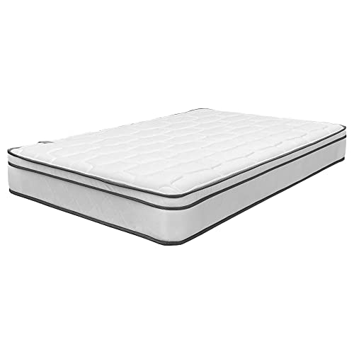 Mattress Comfort, 10-Inch Meduim Plush Eurotop Pillowtop Innerspring Mattress with Mattress Protector, Full