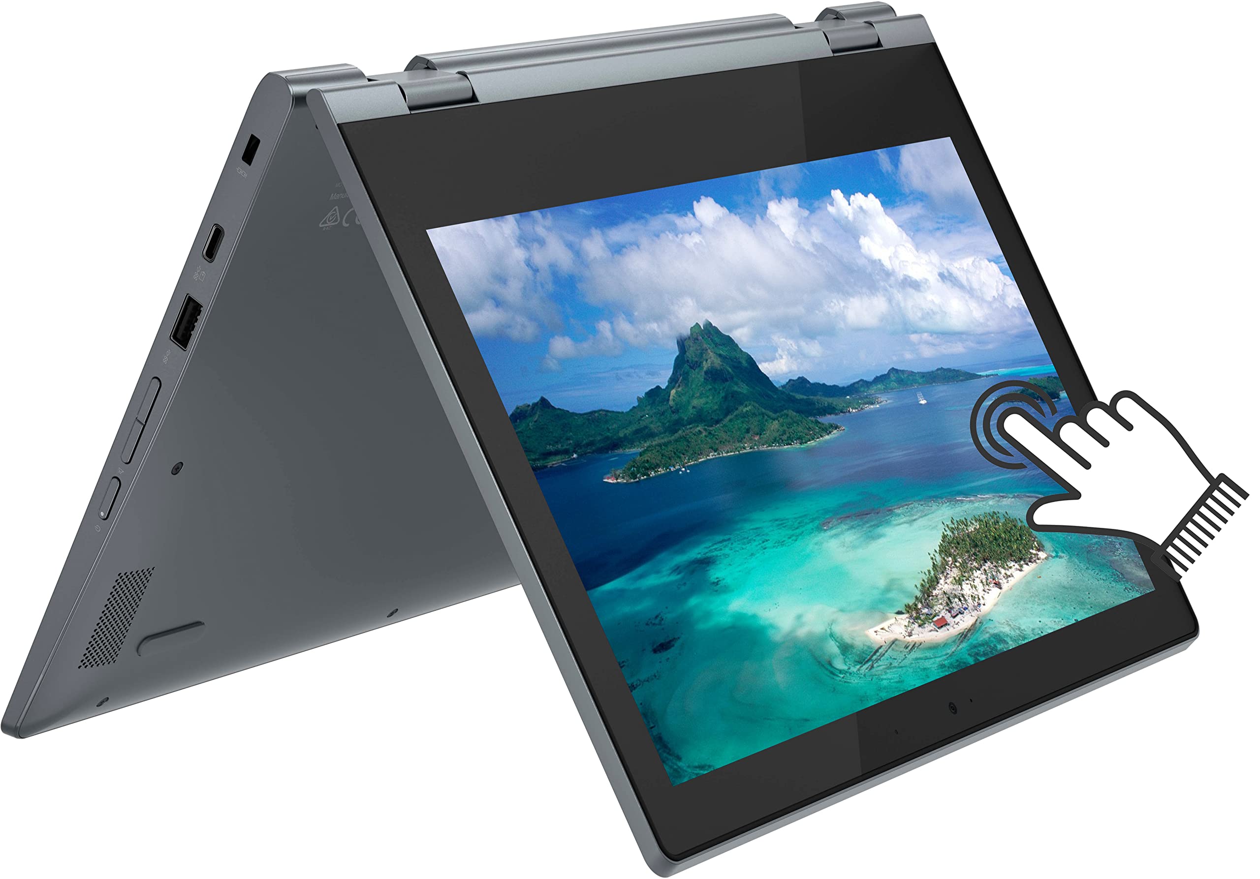Lenovo Flex 3 11.6" 2 in1 HD Touchscreen Chromebook, Intel Celeron N4020(Up to 2.8GHz), 4GB DDR4 RAM, 64GB eMMC Storage, Webcam, WIFi 5, USB-A&C, Long Battery Life, Chrome OS, w/CUE Accessories