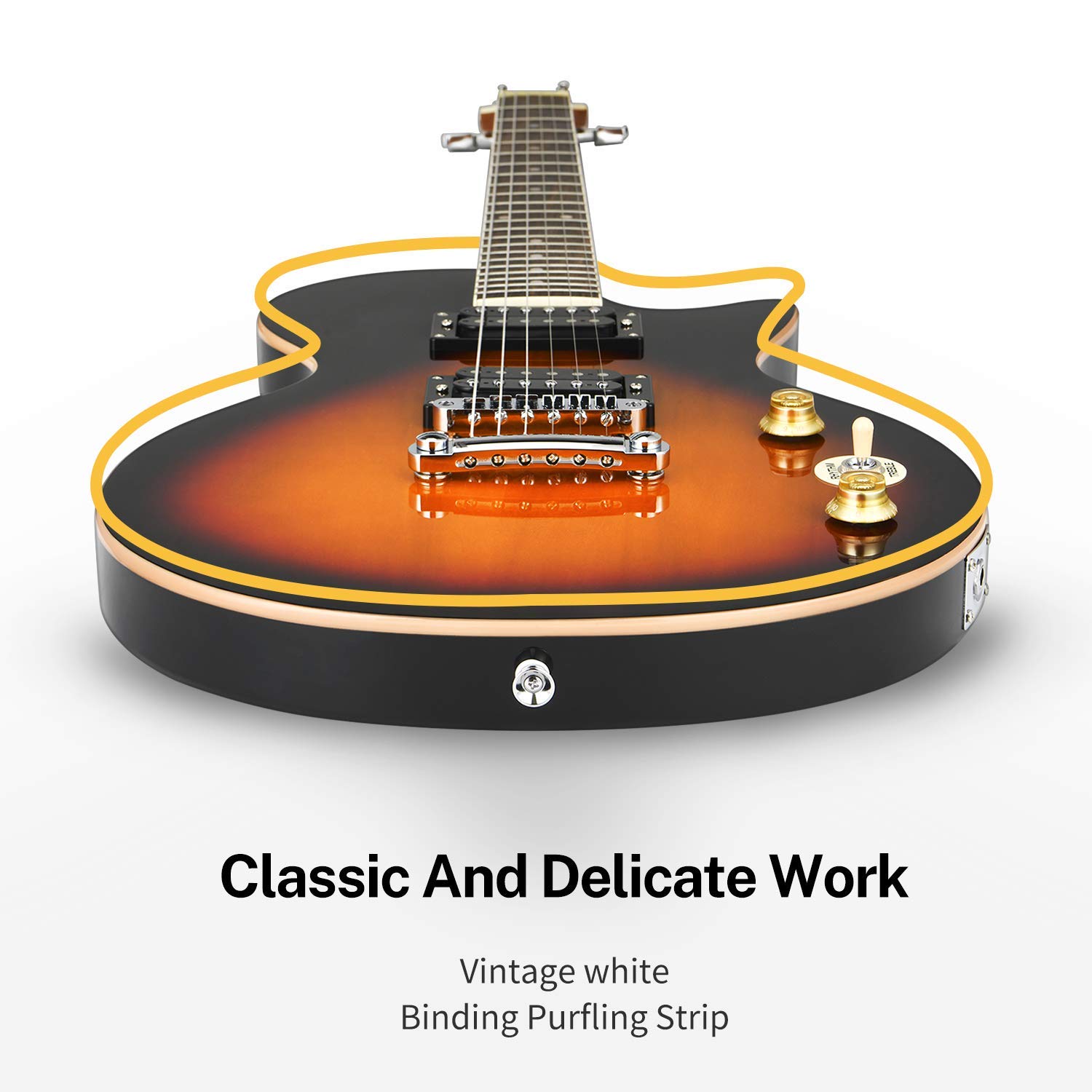 Donner 39 Inch LP Electric Guitar & 5 Watt Wireless Small Electric Guitar Amplifier, Cyclops Guitar Combo Amp with 7 Amplifier Models 3 Types of Effects: Mod, Delay, Reverb and Drum Machine