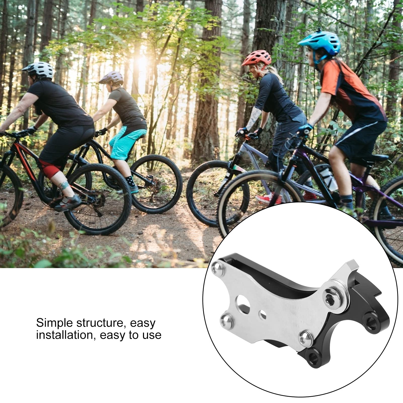 Ejoyous Disc Brake Adapter, Aluminum Alloy Fixed Seat Disc Brake Converter Mounting Adapter Rear Wheel Heavy Duty Conversion Modification Accessories for Mountain Bikes Road