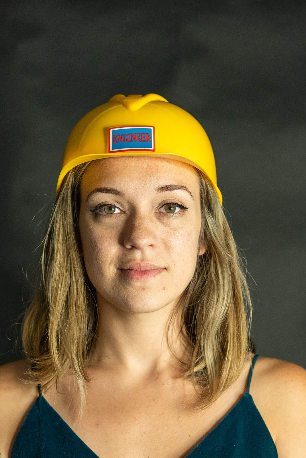 Nicky Bigs Novelties Adult Womens Plastic Novelty Construction Helmet Yellow Engineer Hard Hat Road Worker Costume Theme Prop