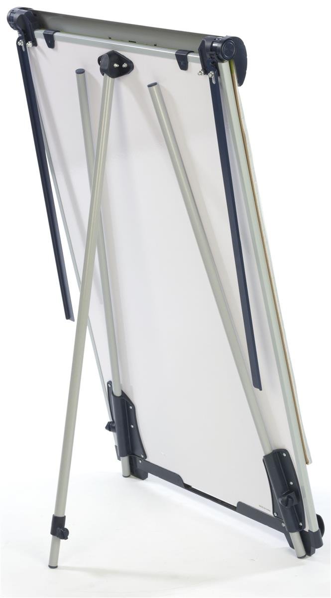 Displays2go Dry Erase Tripod Easel, 26" x 37" Magnetic White Board, Height Adjustable (AWBE24ST)