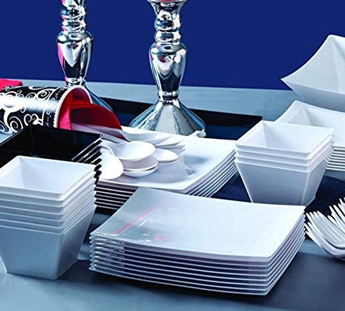 Elegant Rectangular Pearl White Serving Tray - 9" x 13" - Premium Extra Heavy Weight Plastic, Perfect for Parties & Home Use (1 Pc.)