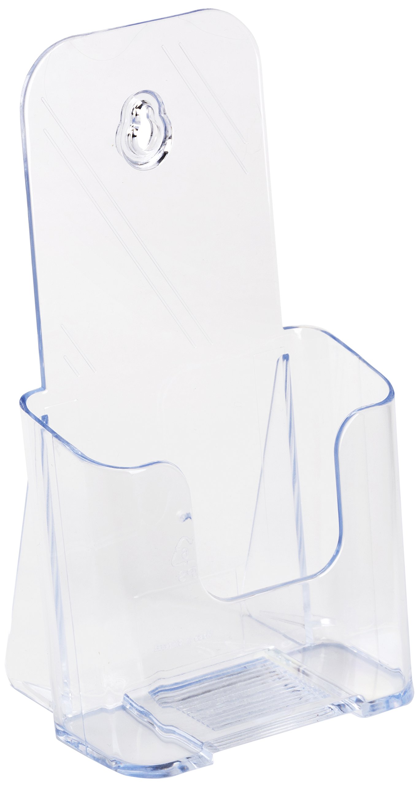 Displays2go Flyer Holders, Clear Molded Plastic Brochure Racks for 4 x 9 Inches Content - Countertop Literature Stand Can Be Wall Mounted (LDTK40)
