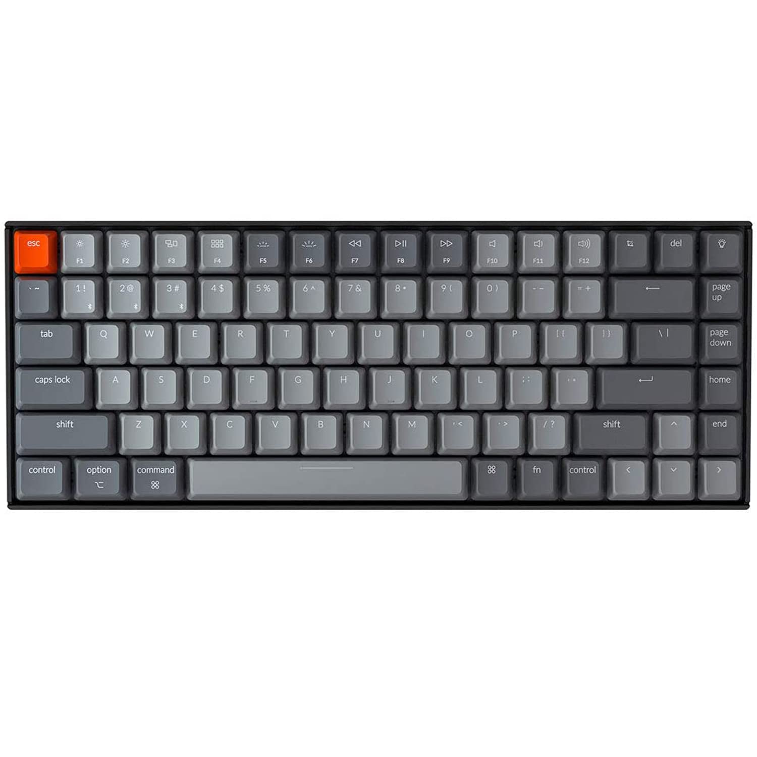 Keychron K2 Version 2 Gaming Mechanical Keyboard Wireless/Wired, 75% Layout Compact 84 Keys Bluetooth Keyboard with RGB Backlit, N-Key Rollover, Gateron G Pro Brown Switch for Mac Windows