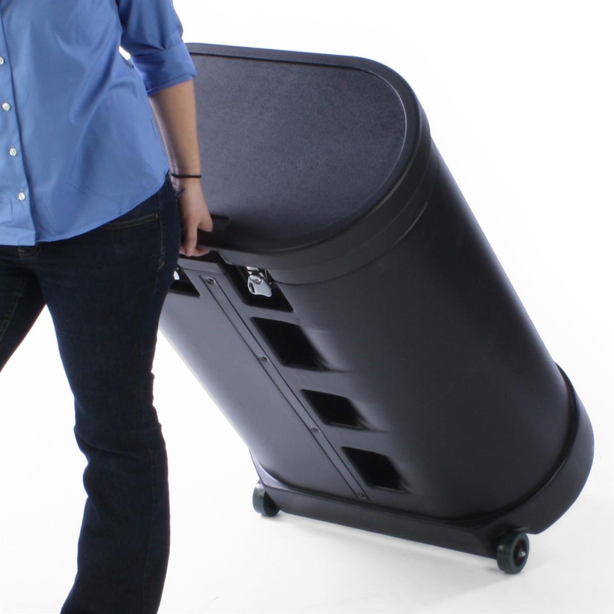 Displays2go Hard Carrying Case for Trade Show Accessories, Locking Top, Built in Wheels and Handle - 39β Tall (SCASE01)