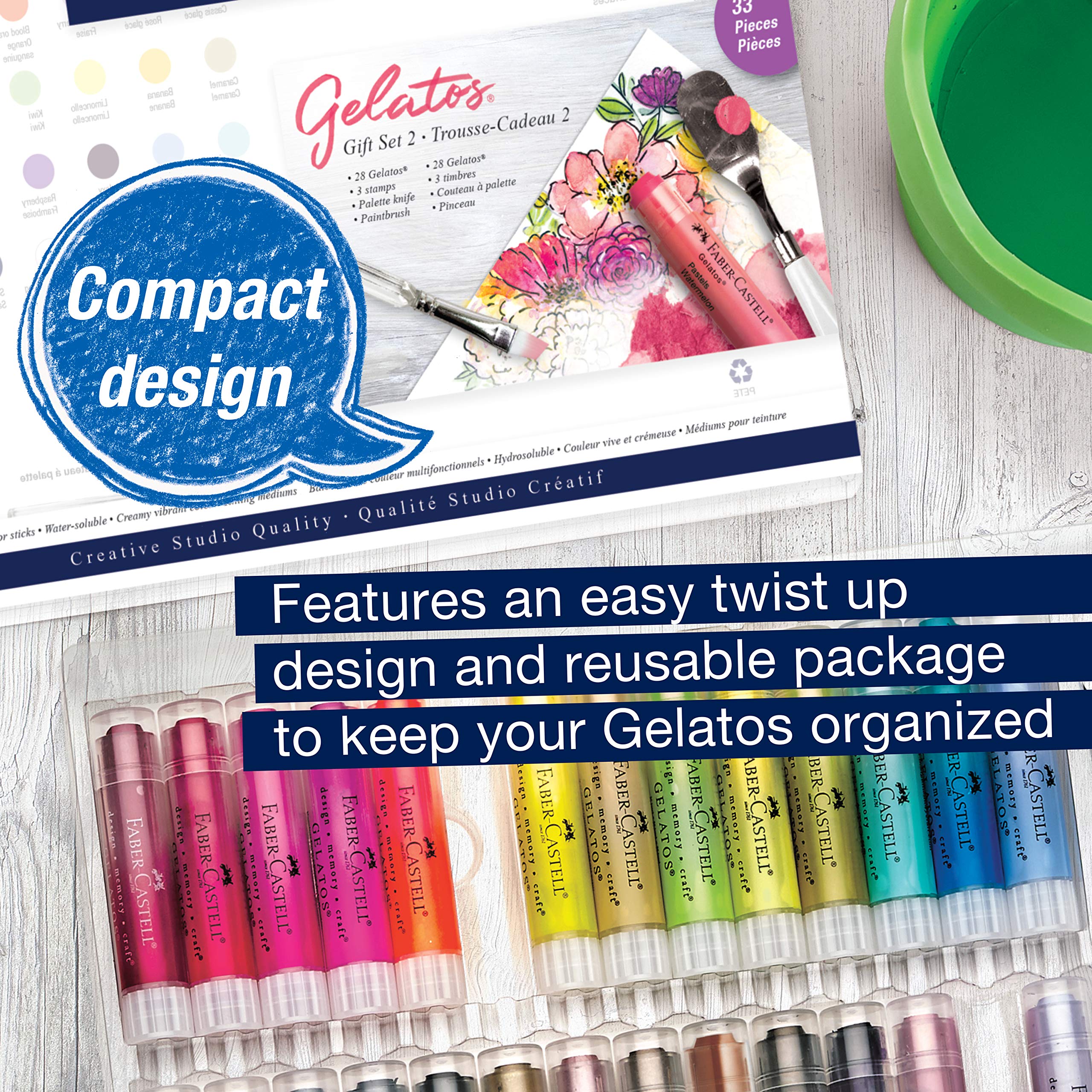 Faber-Castell Gelatos Dolce II Gift Set - 28 Colors - Multi-Purpose Art Medium Set