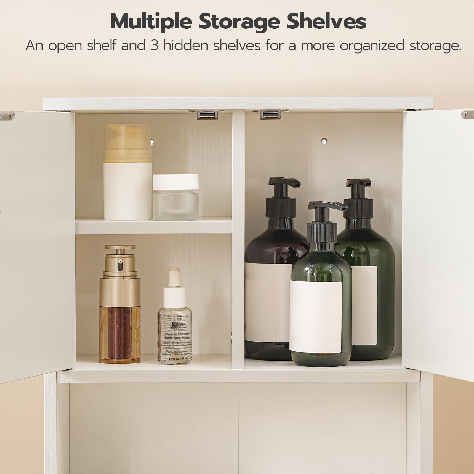 HOOBRO Medicine Cabinet, Bathroom Cabinet Wall Mounted, 15 x 7.1 x 16.1Inches, 3 Hidden Compartments, for Bathroom, Bedroom, Kitchen, White WT48CW01