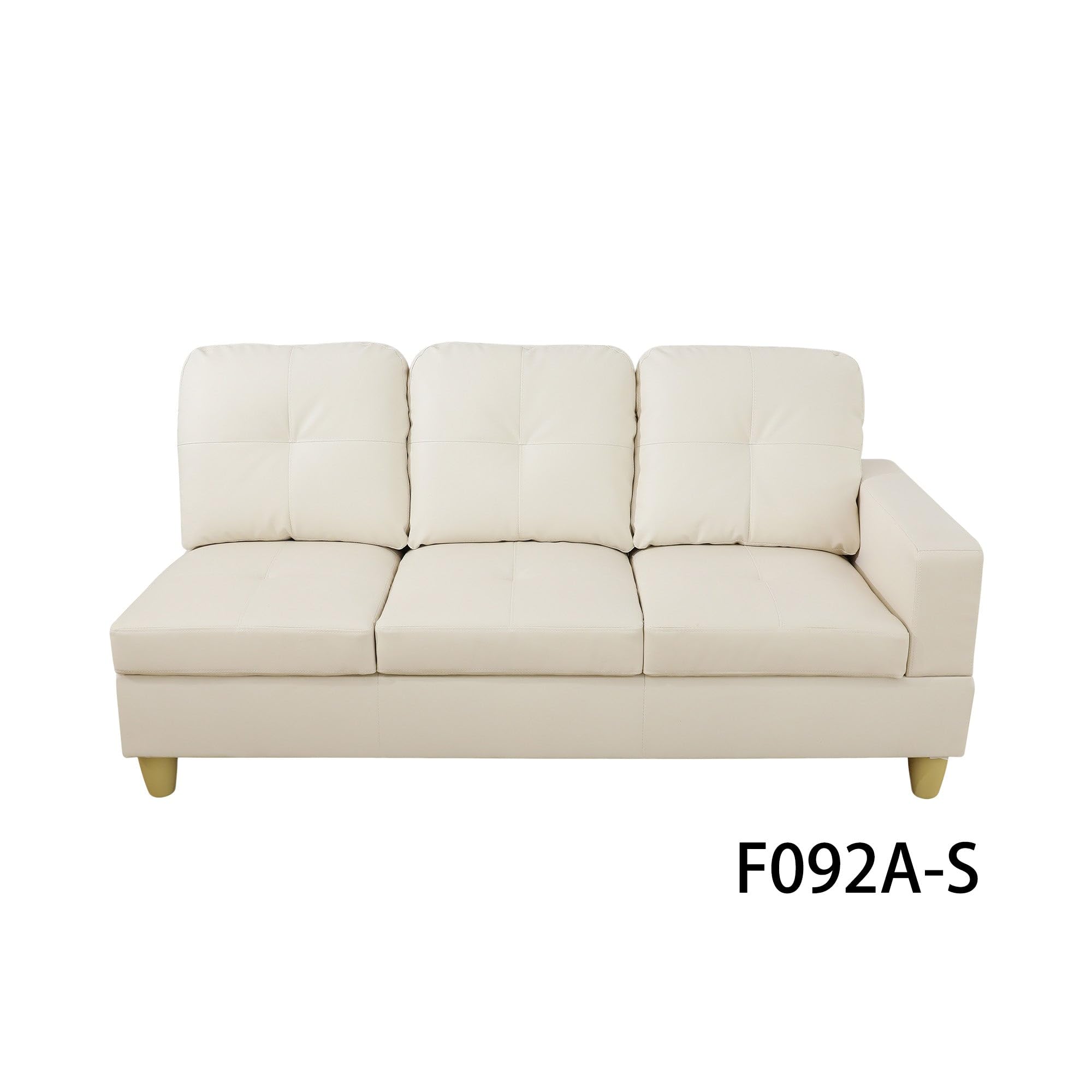 MODCART 103.5" L Shape Sectional Sofa with Right Chaise, Storage Ottoman, Faux Leather Living Room Couch Set w/Button Tufted Backrest, Modern 3-Piece Furniture for Home Office