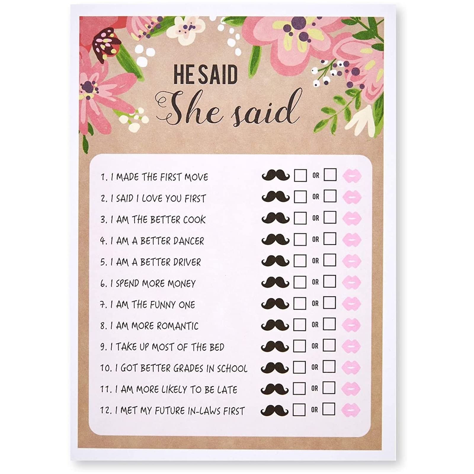 Set of 5 Bridal Shower Games for Engagement Celebrations, Bridal, Bachelorette, Anniversary, Wedding Party, Entertains 50 Guests