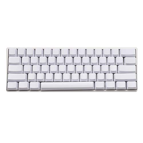 YMDK Blank Thick PBT OEM Profile 61 ANSI Keycaps for MX Switches Mechanical Keyboard (White)(Only Keycap)