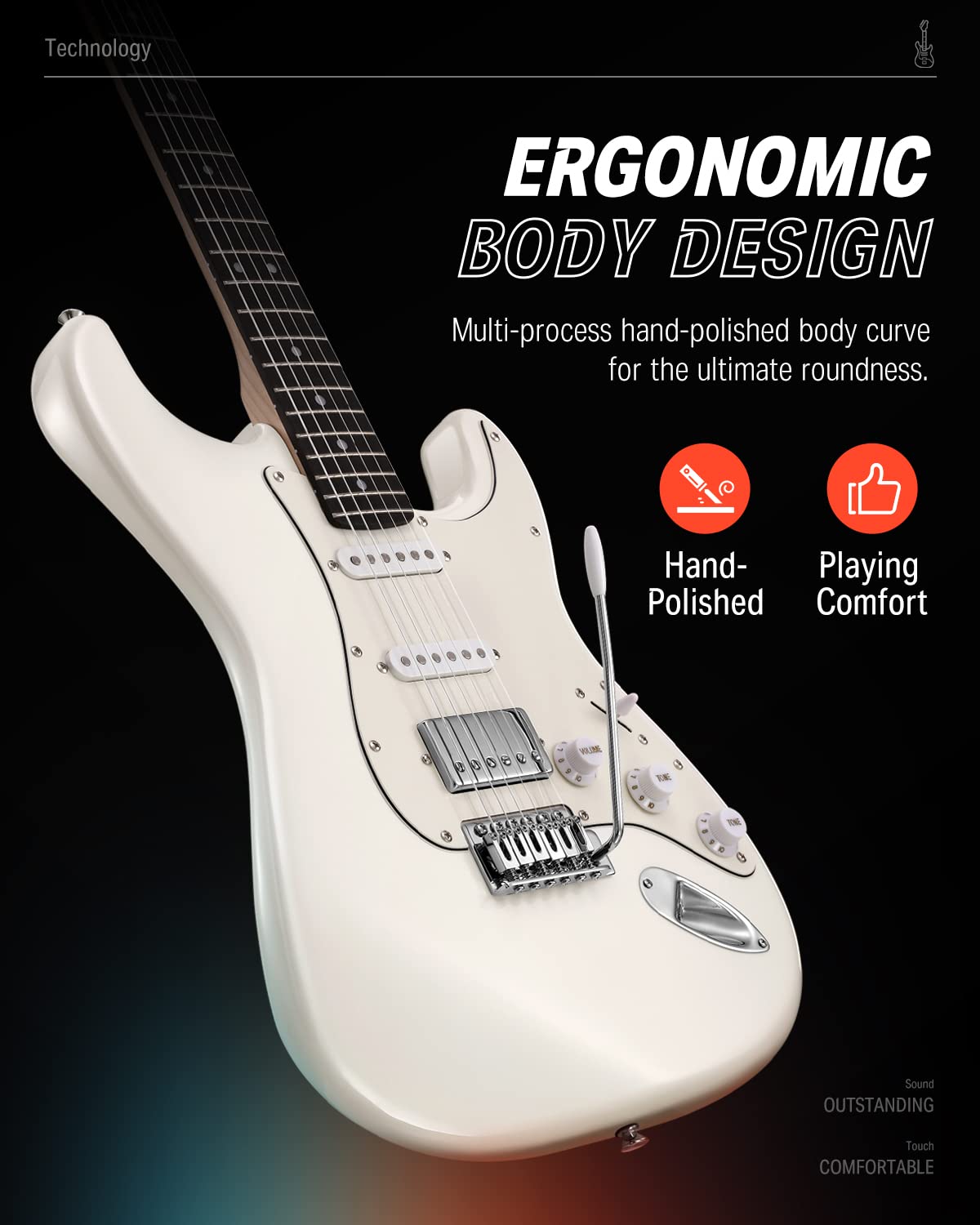 Donner DST-152 Electric Guitar Kit Bundle with Donner Wood Guitar Stand
