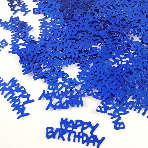 Happy Birthday Confetti for Party Decorations - Blua Table Confetti for Party Decorations, Glitter Happy Birthday Confetti for Birthday Party Decorations, Perfect for Men Women Boys Birthday (Blue Happy Birthday)