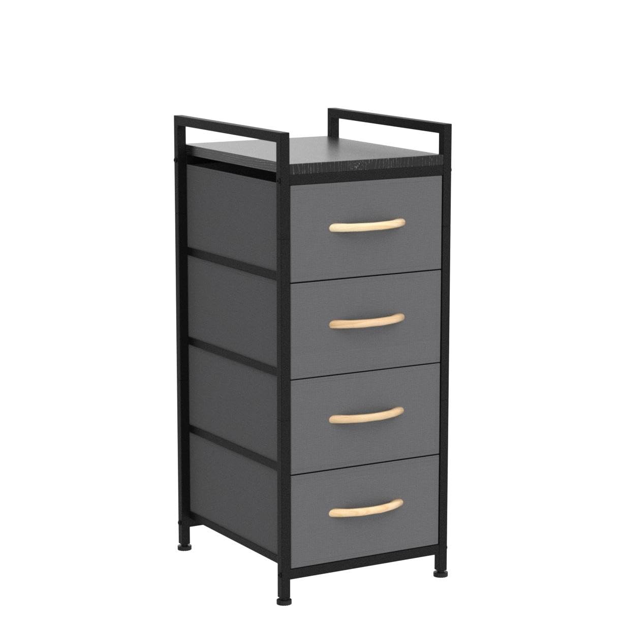 DOMYDEVM Small Storage Dresser for Bedroom 4 Drawer Chest Storage Tower Organizer Unit, White Nightstand with Rolling Casters for Closet, Entryway, Hallway, Nursery Room