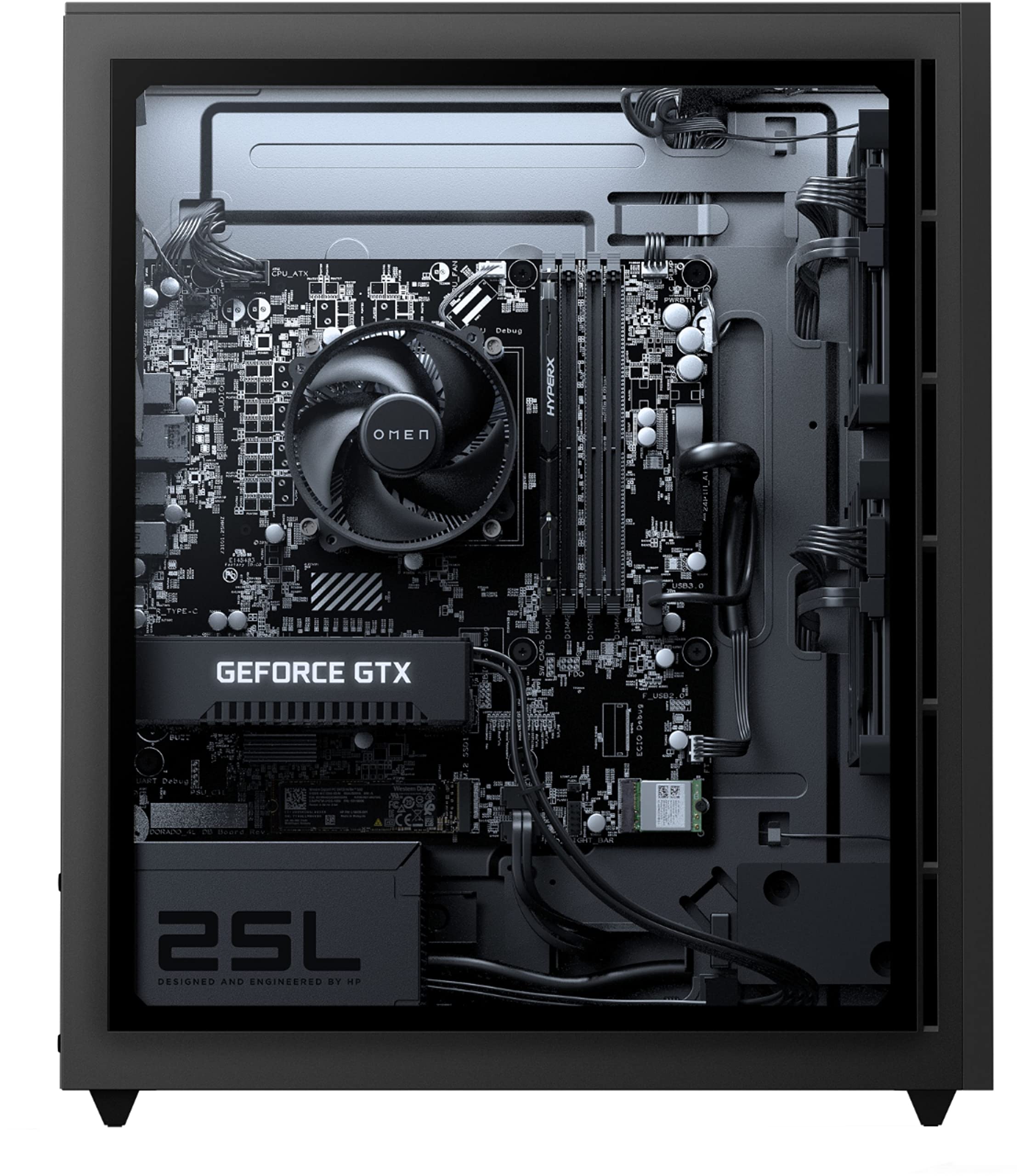 HP OMEN GT12-0124 25L Gaming Desktop (Intel i5-10400 6-Core, 32GB RAM, 512GB PCIe SSD + 1TB HDD (3.5), GeForce GTX 1660 Super, WiFi 5, Bluetooth 5.1, HDMI, USB 3.2, Win 11 Pro) w/Hub
