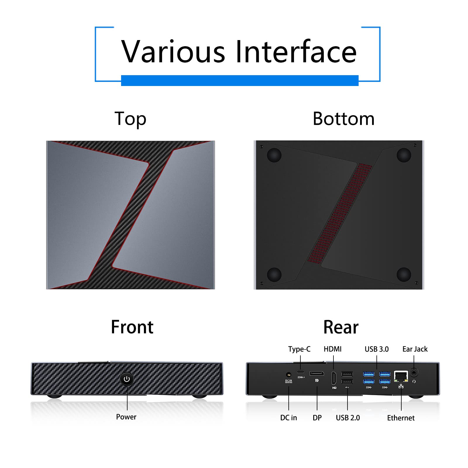 goodtico [Gaming PC] Mini PC Core i9 9880H, 8Cores 16Threads Up to 4.8GHZ, GTX1650ti GDDR6,Mini Gaming Desktop Computer,32G Ram 1TB Nvme SSD WiFi 6 BT 5.0