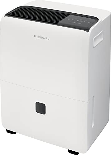Frigidaire FFAD6022W1 Dehumidifier, High Humidity 60 Pint Capacity Dehumidifier with a Easy-to-Clean Washable Filter and Custom Humidity Control for maximized comfort, in White