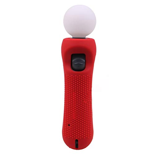 SZLG 2 pcs Silicone Rubber Cover Anti-Slip Protective Skin Case for Playstation PS4 VR Move PS Move Motion Controller Red
