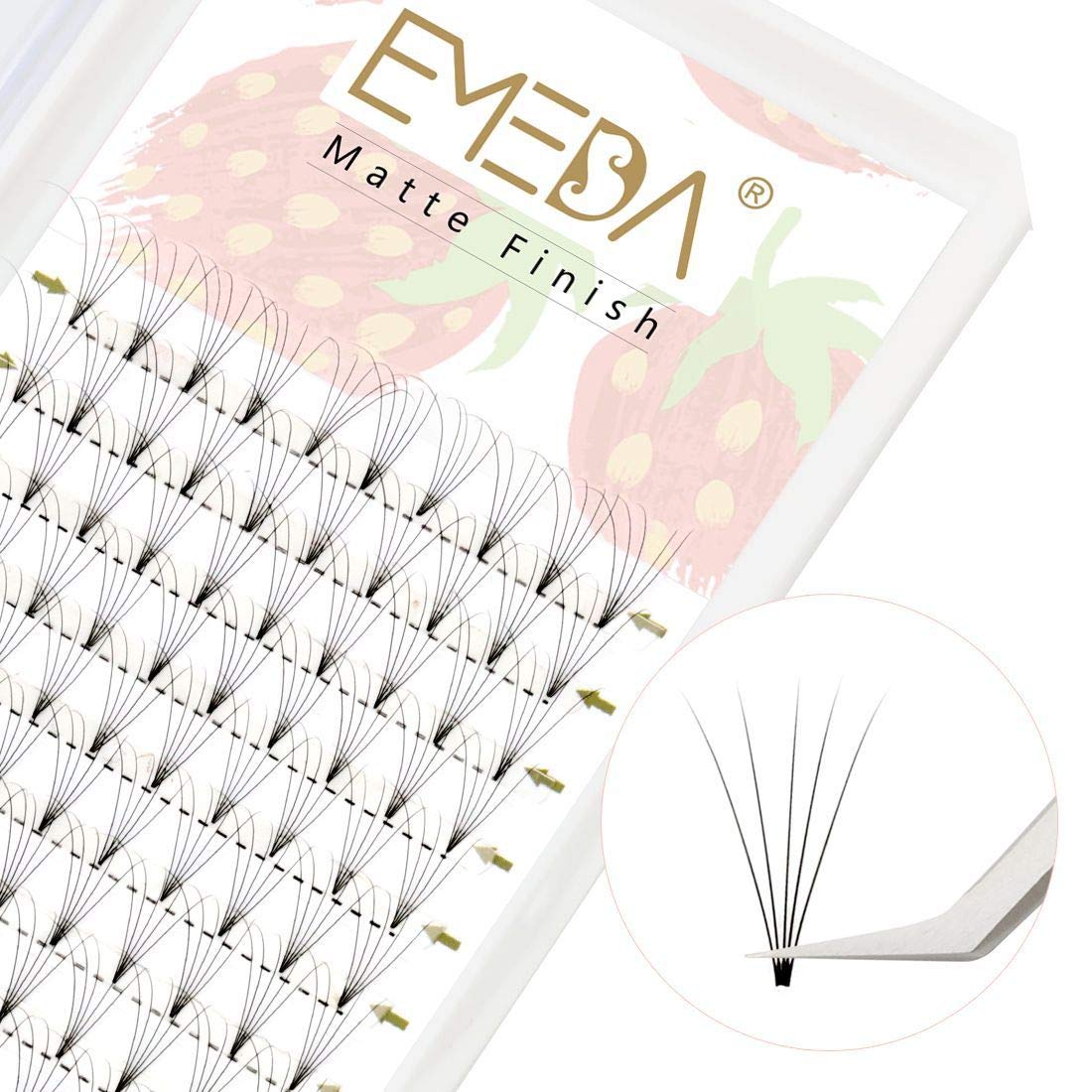 EMEDA Premade Fans Eyelash Extensions 5D Mix Tray 9-15mm Premade Volume Eyelash Extensions 0.07mm C Curl Hand Made Short Stem Mega Pre Made Fanned Volume Lash Extensions (5D 0.07 C 9-15mm Mixed)