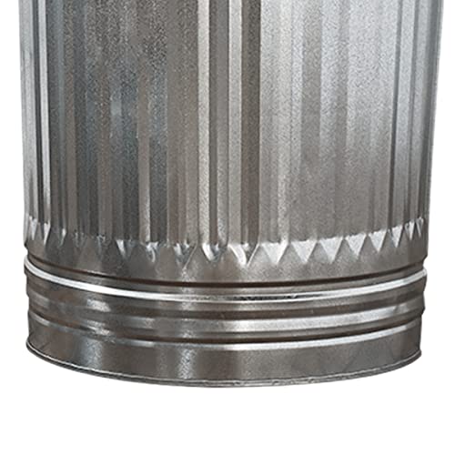UTY 20 Gallon Galvanized Steel Trash Can with Lid, Silver, 17.5 inch*17.5 inch*23.5 inch