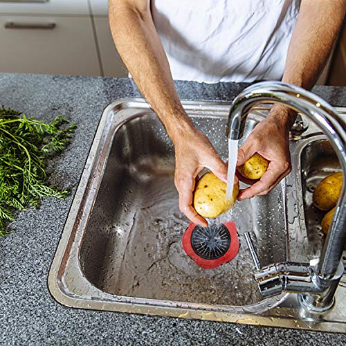 KUFUNG Sink Strainer, Basket Stainless Steel Bathroom Sink, Utility, Slop, Kitchen and Lavatory Sink Drain Strainer Hair Catcher (Red)…