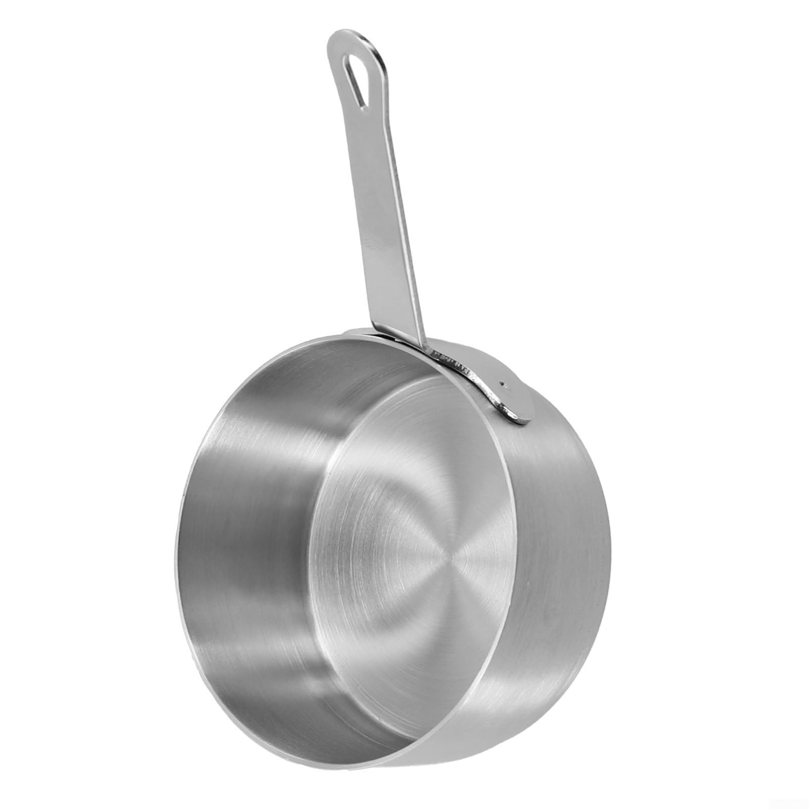 Startbuymore Small Sauce Pan Stainless Steel Saucepans Milk Pot Non Stick Small Saucepan Kitchen Cookware With Hanging Hole Long Handle(Silver(100ML))