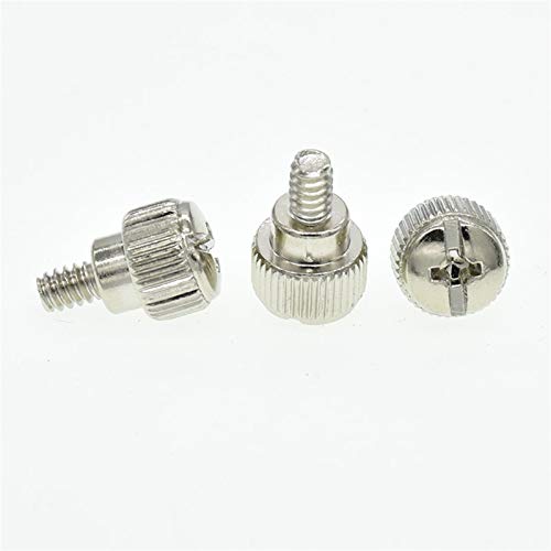 Kigauru Screw 10Pcs 6#-32 * 5 Computer PC Case Cooling Round Toolless Adjustment Screw Thumbscrews Thumb Screw M3.5 (Color : Silver)