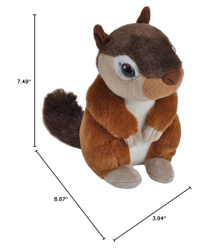 Wild Republic Chipmunk Plush, Stuffed Animal, Plush Toy, Gifts for Kids, Cuddlekins 8 Inches