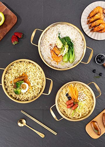 Ramen pot, fast Korean noodle cooker, 3 minute boiler for soup pasta egg, easy light cookware with lid
