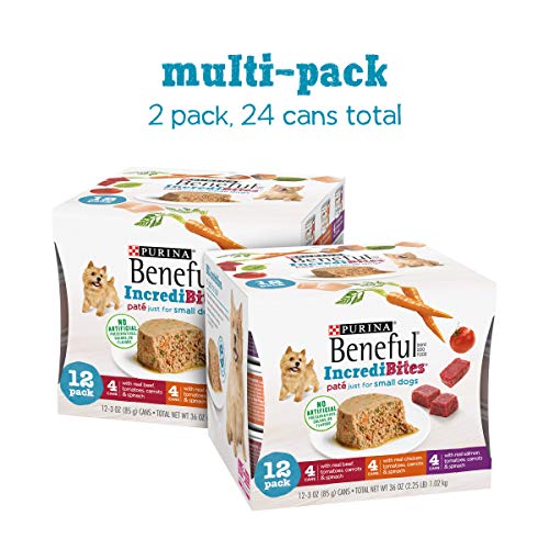 Purina Beneful Small Breed Wet Dog Food Variety Pack, IncrediBites Pate - (2 Packs of 12) 3 oz. Cans