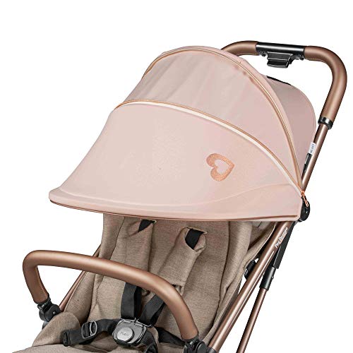 Peg Perego Selfie β Self-Folding, Light Weight, Compact Stroller β Compatible with All Primo Viaggio 4-35 Infant Car Seats - Made in Italy - Mon Amour (Beige, Pink, & Rose Gold)