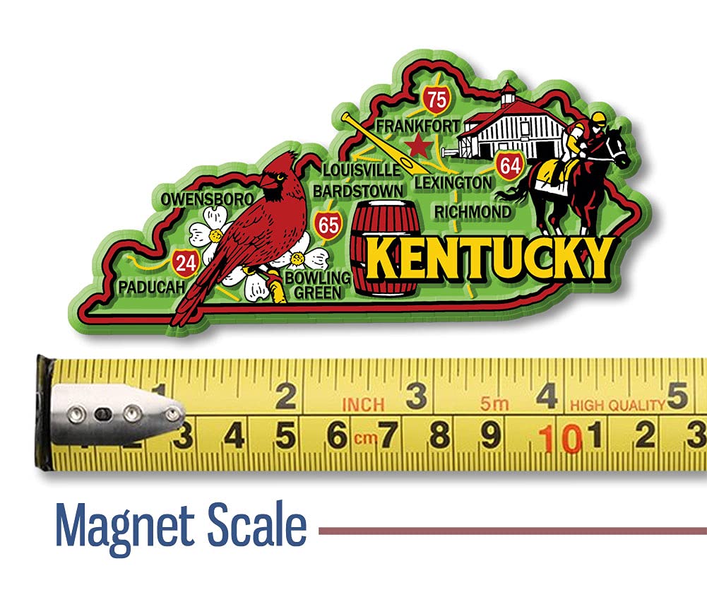 Kentucky Colorful State Magnet by Classic Magnets, 4.6" x 2.3", Collectible Souvenirs Made in The USA