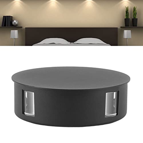 LED Modern Wall Light, Round Design 4 Side Beam Light, 12W High Brightness Soft 4 Side Light Waterproof Wall Light, Made of Aluminium for Kitchen Bathroom Dining Room ( Color : Black )