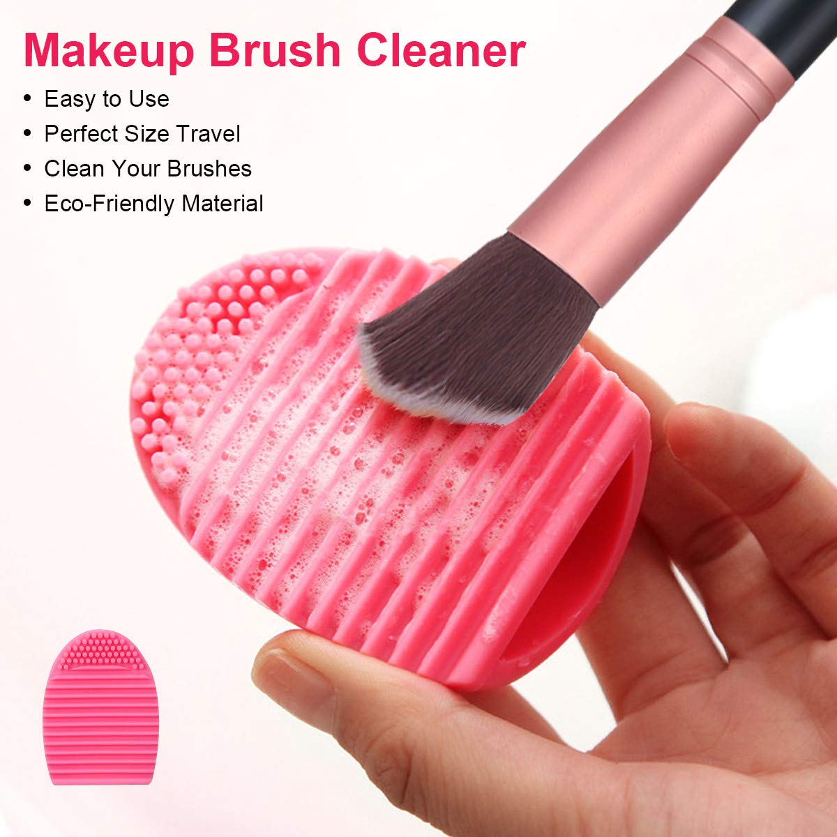 Elisel Makeup Brush Set, 17 Pcs Makeup Brushes with 4 Makeup Sponge Blender 2 Makeup Powder Puff 1 silicone brush cleaner Make Up Brushes Kit (Rose Gold 17)