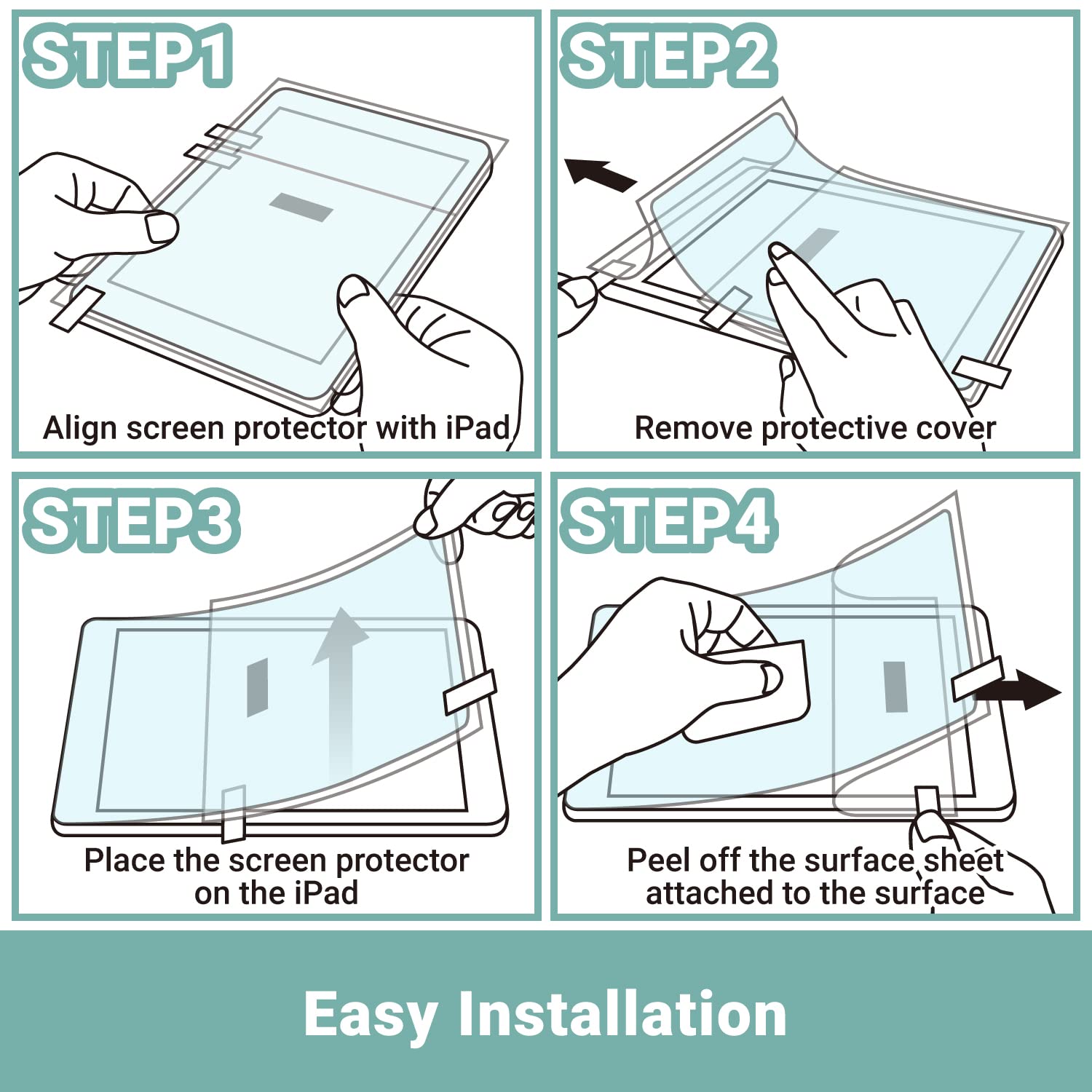 Elecom Pencil Feel Screen Protector, Newer model(Easy-Install), Smooth type, Japan Made, iPad Pro 5 4 3 (12.9", 2021,2020,2018) Drawing/Notetaking/Anti-glare, Apple Pencil Compatible (TB-APS129-W)