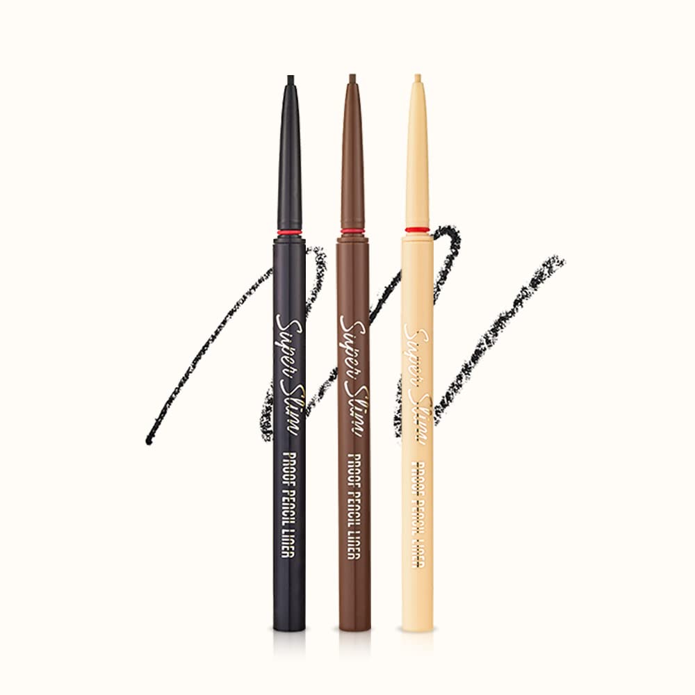 ETUDE Super Slim Proof Pencil Liner (#01 Black) 21AD | Long-Lasting and Waterproof Eyeliner with Fine Elaborate Lines for More Precise Eye Makeup