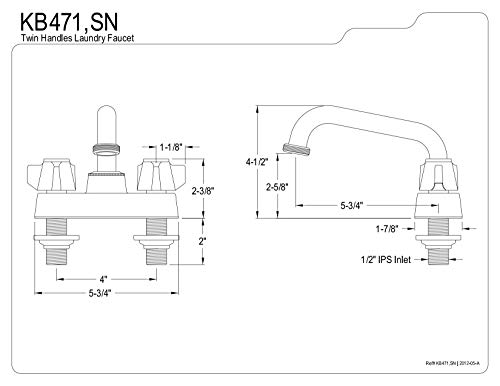 Kingston Brass KB471 Laundry Faucet, Polished Chrome, 5.75 x 4.5 x 1.88