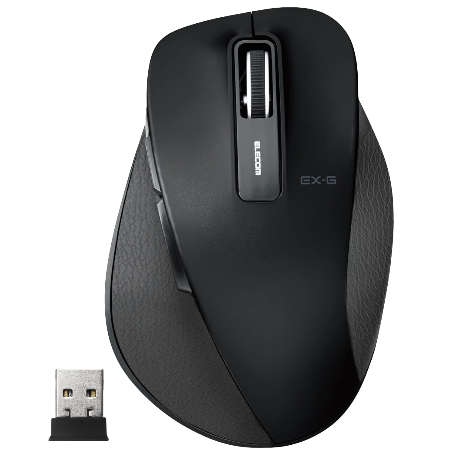 ELECOM Wireless Mouse Ergonomic 2.4GHz with USB Receiver Silent Click Reduces Muscle Pain 5 Button 2000 DPI for Windows and Mac Medium M-XGM10DBSBK-US