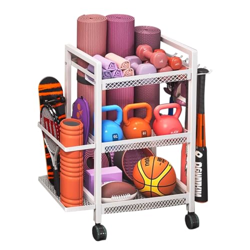 Home Gym Storage Rack, Metal, Dumbbell Rack, Workout Equipment Storage, Yoga Mat Stand, Organizer for Dumbbells, Weights, Kettlebell MK97